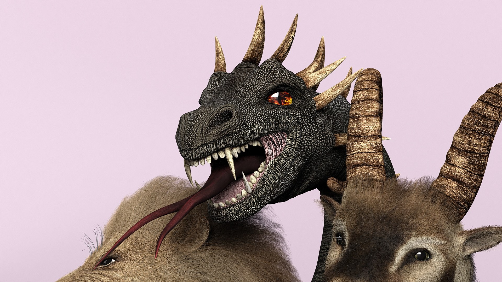 Mythical Chimera With Fur 3D Model - TurboSquid 2322245