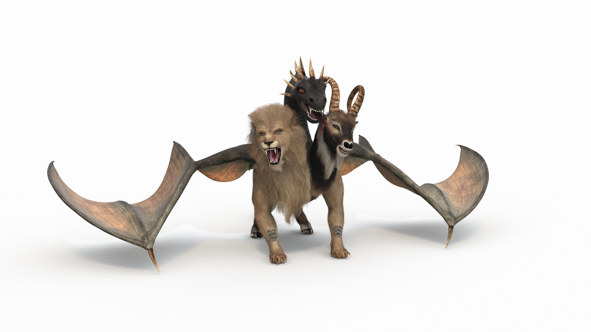Mythical Chimera With Fur 3D Model - TurboSquid 2322245