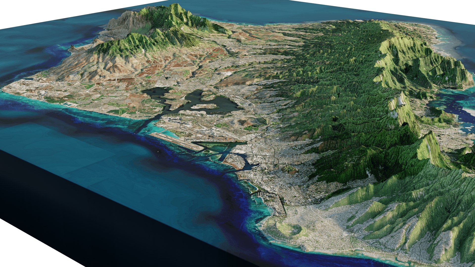 Oahu Island Full 3d Model Terrain 3D Model - TurboSquid 2073200