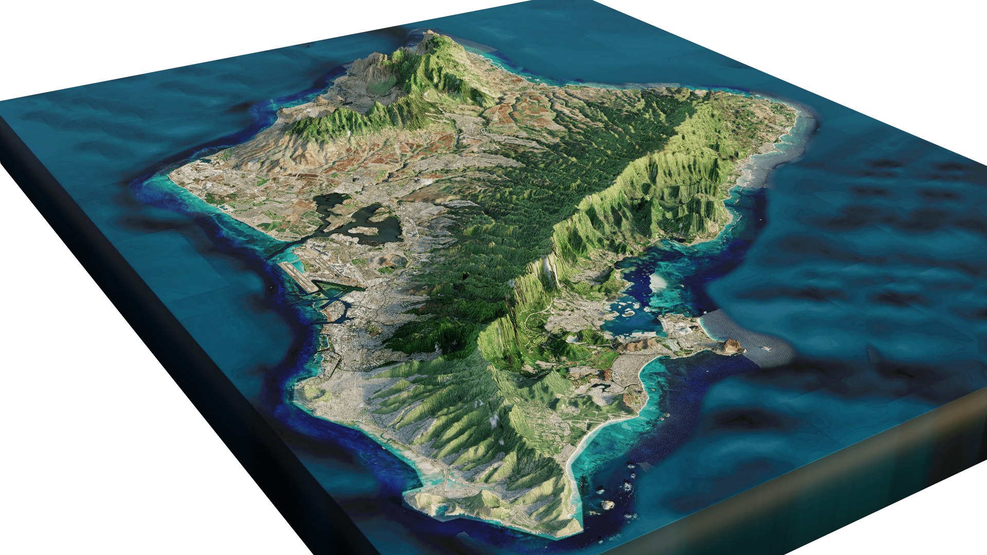 Oahu Island Full 3d Model Terrain 3D Model - TurboSquid 2073200