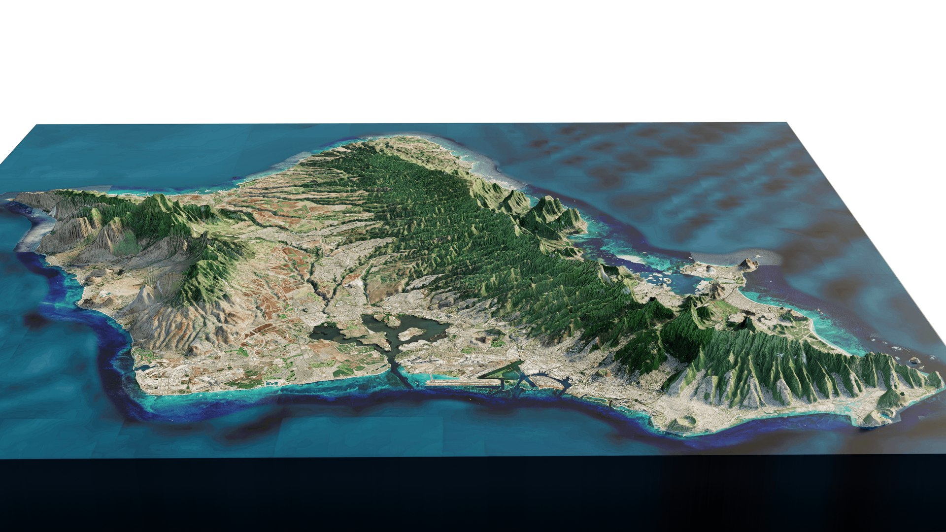 Oahu Island Full 3d Model Terrain 3D Model - TurboSquid 2073200
