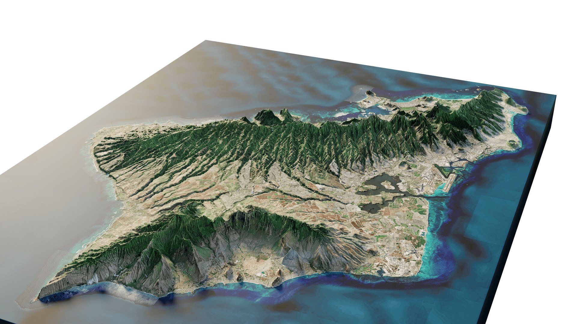 Oahu Island Full 3d Model Terrain 3D Model - TurboSquid 2073200