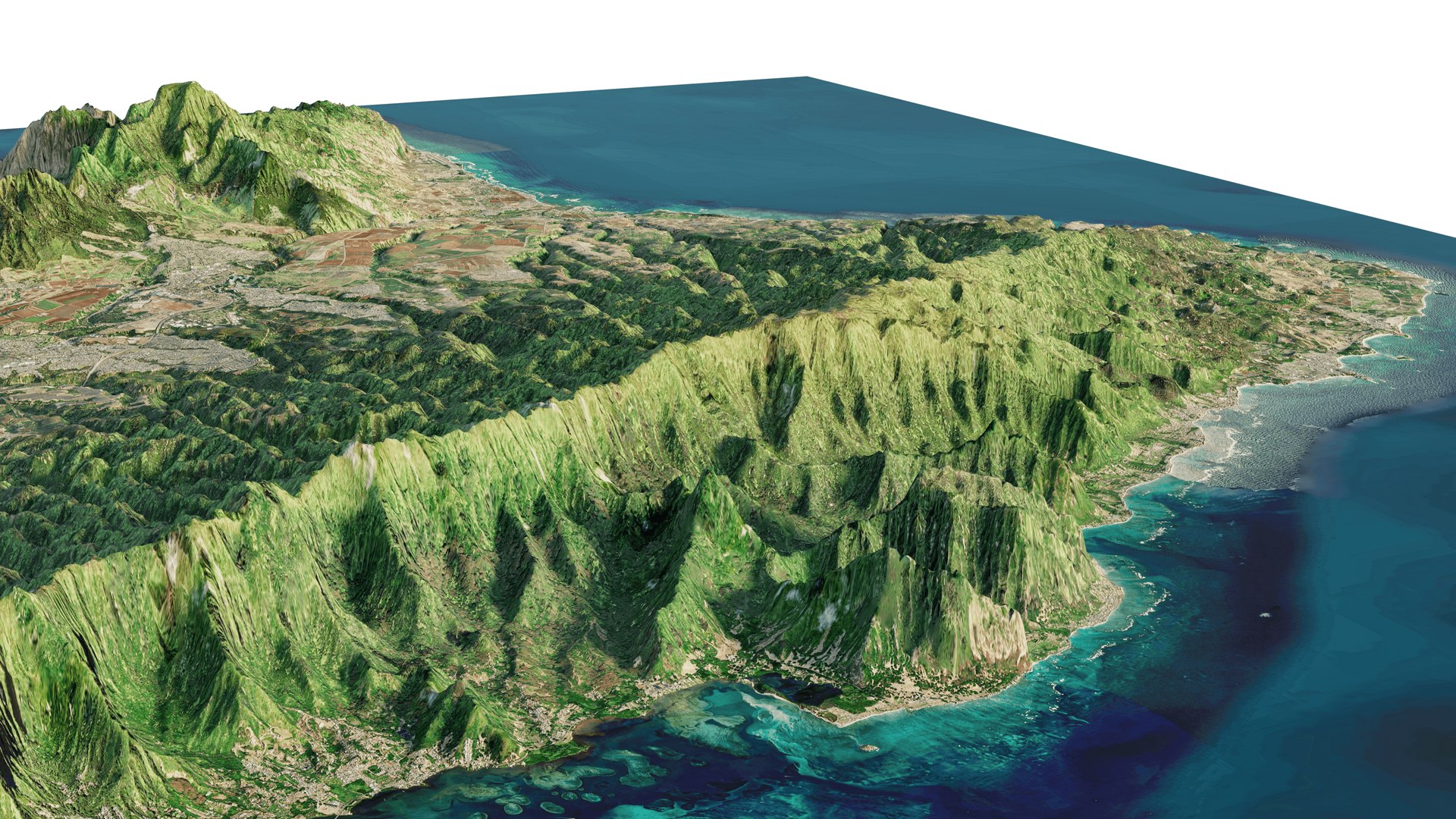 Oahu Island Full 3d Model Terrain 3D Model - TurboSquid 2073200