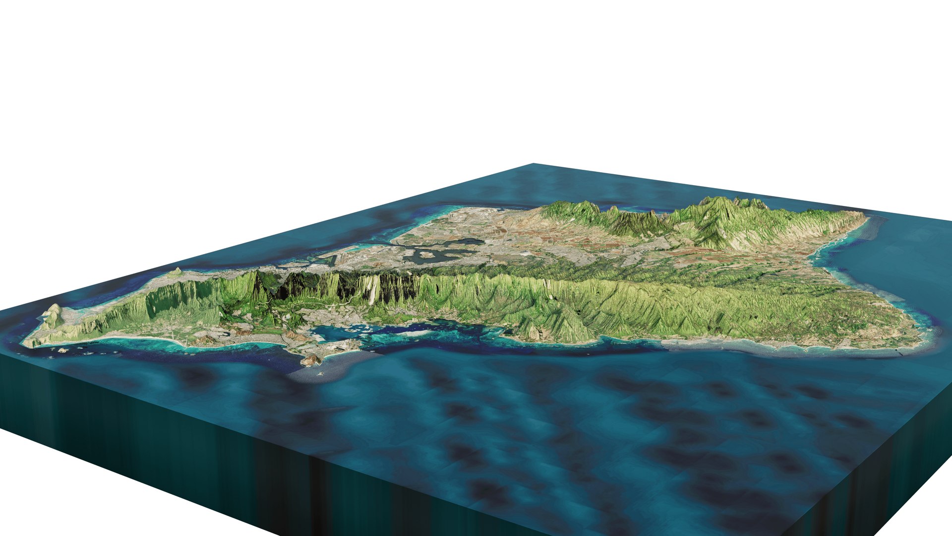 Oahu Island Full 3d Model Terrain 3D Model - TurboSquid 2073200