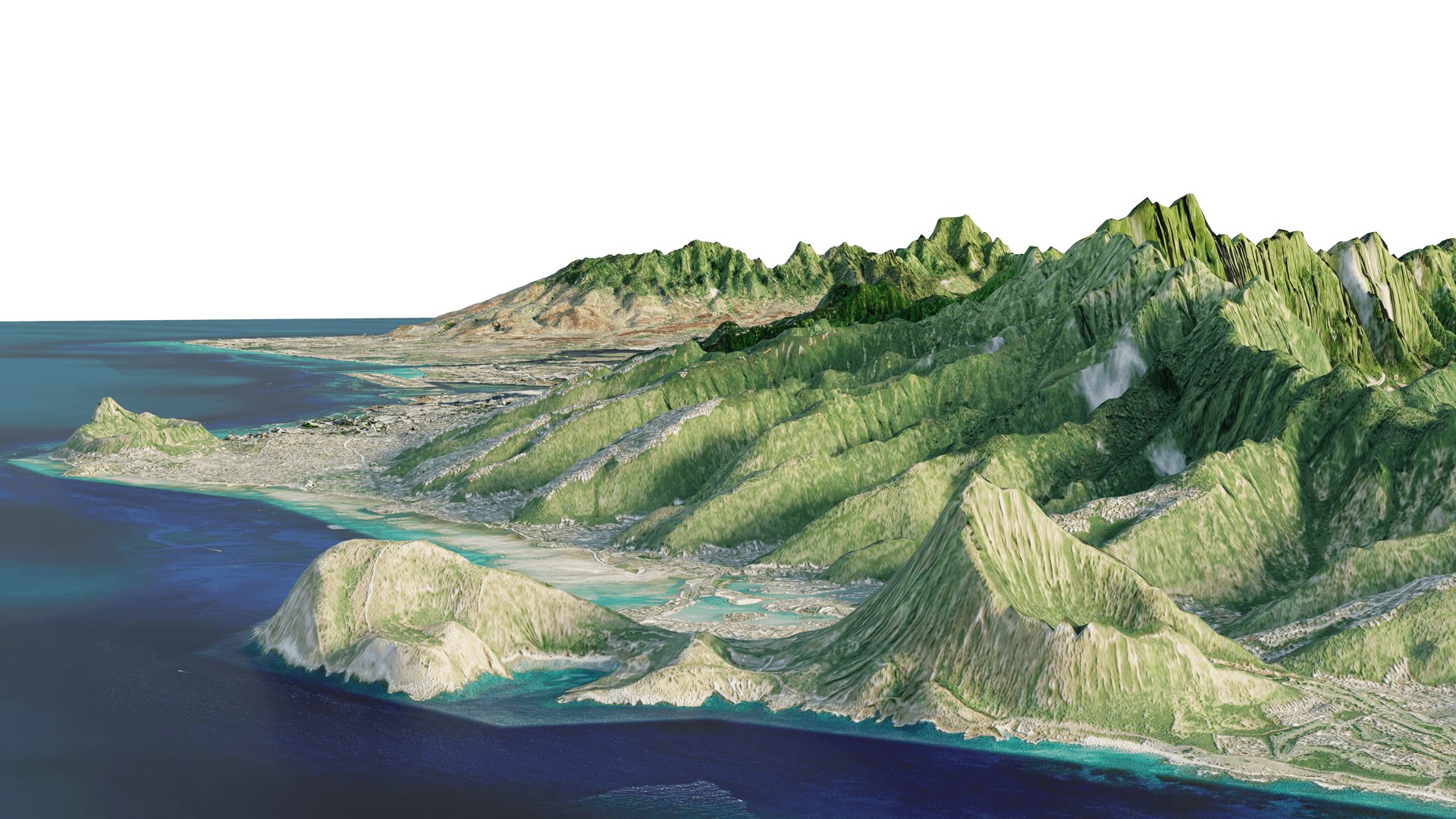 Oahu Island Full 3d Model Terrain 3D Model - TurboSquid 2073200