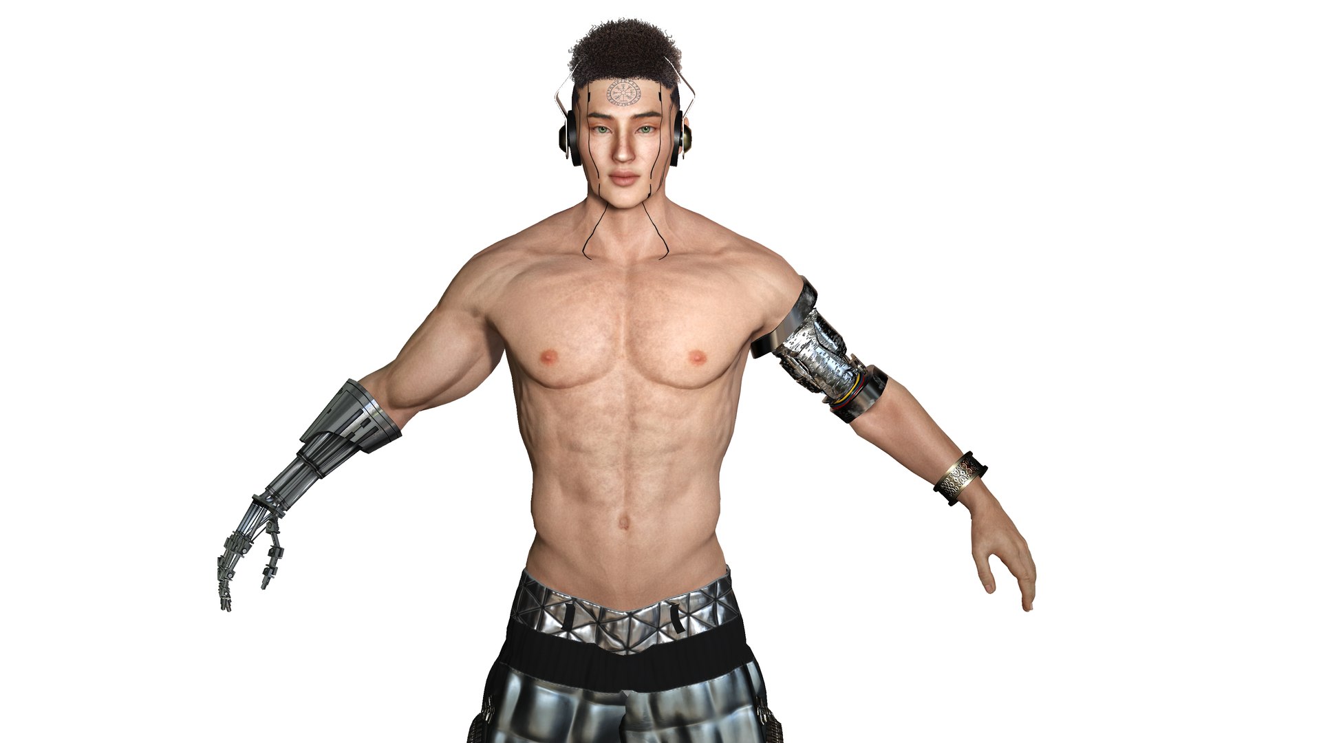 AAA 3D Cyborg Futuristic Male 02 - Game Ready Realistic Character 3D ...