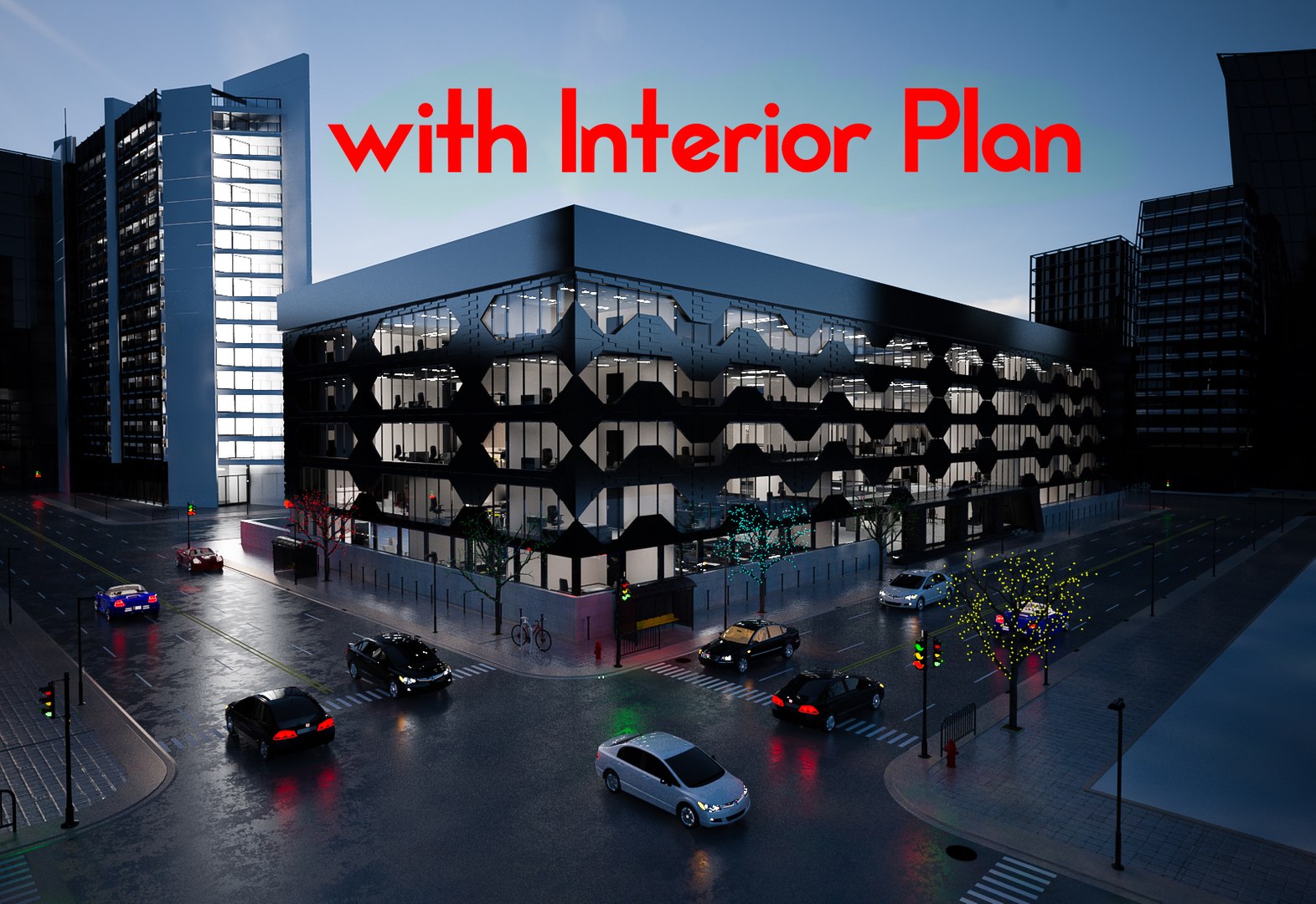 3D Modern Commercial Office Building Model - TurboSquid 1249425