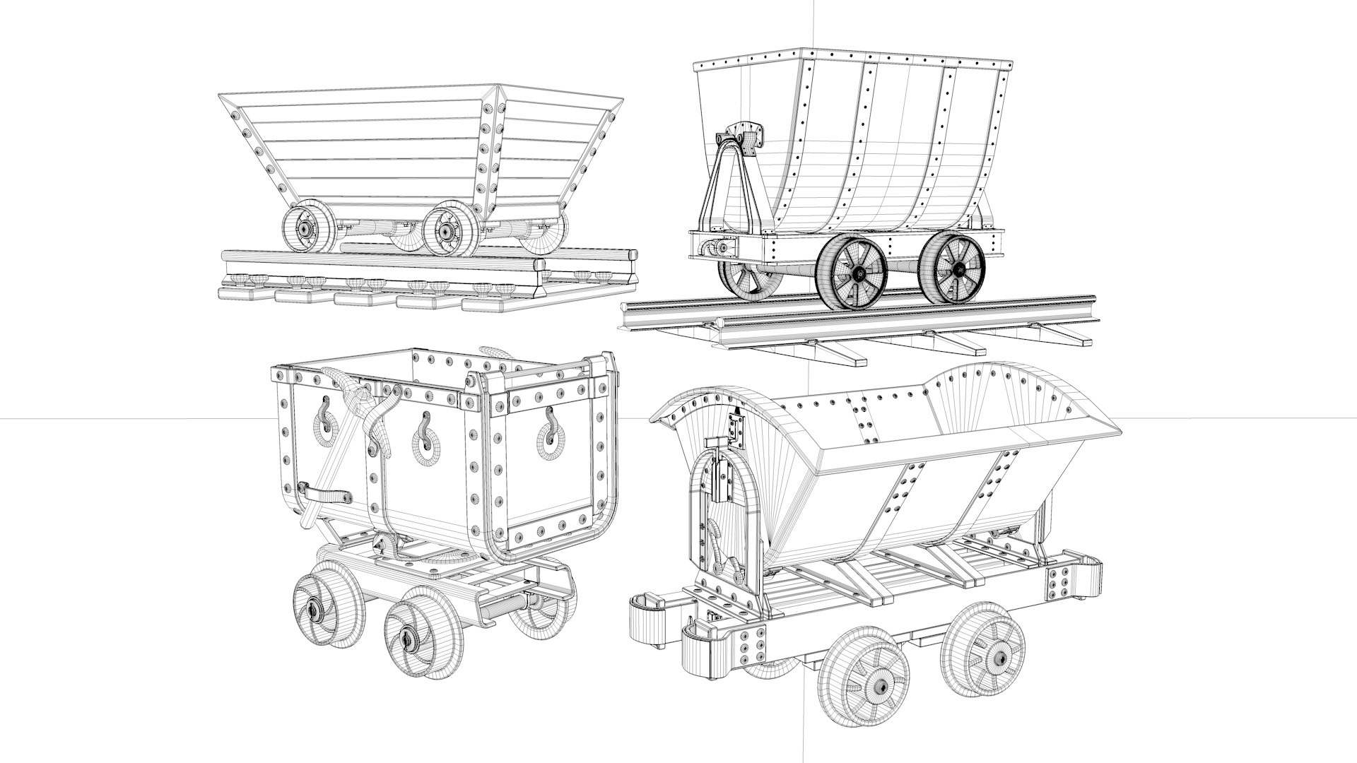 Mine Cart Collection 3D Model - TurboSquid 1993128
