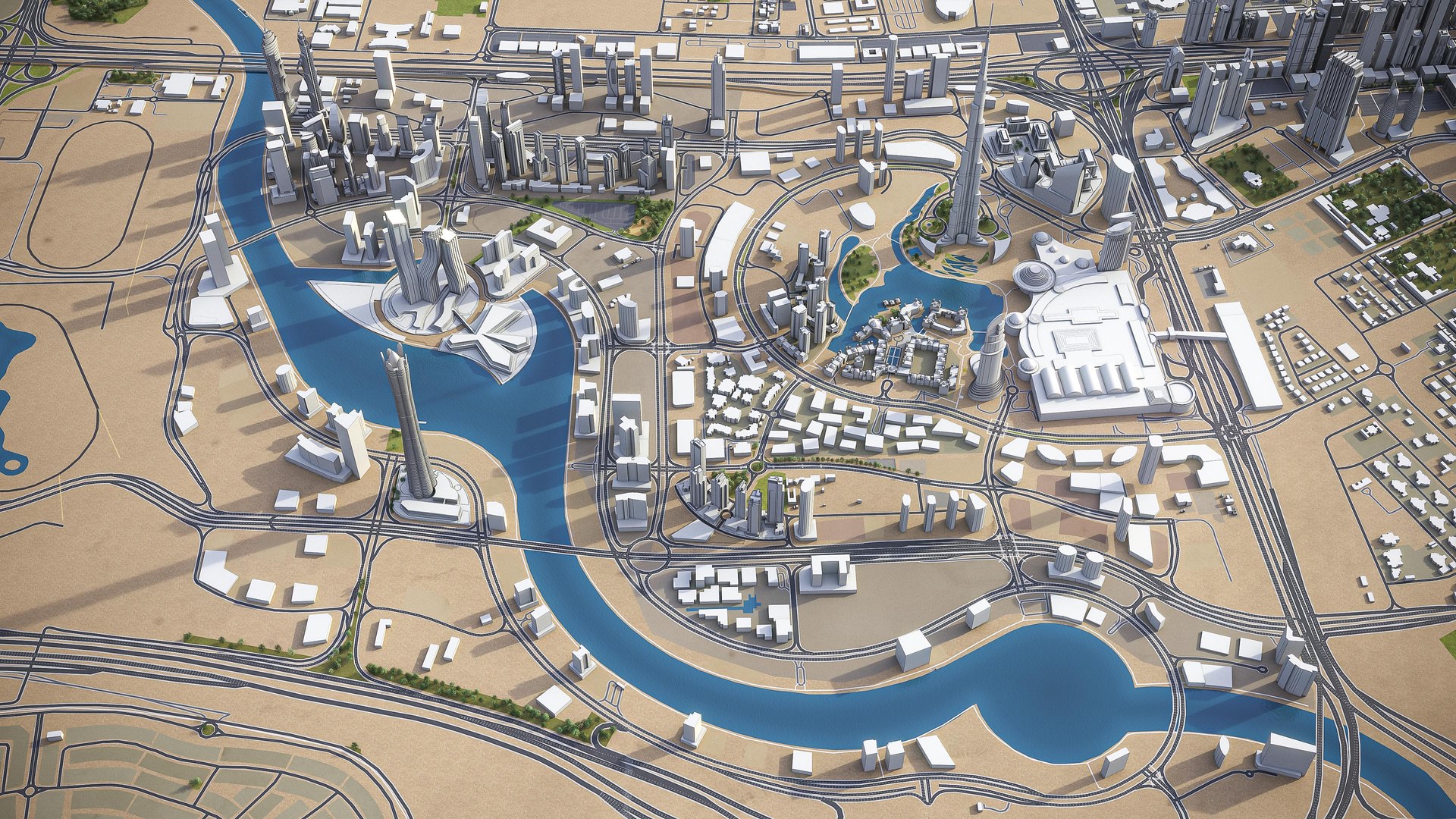 Dubai Business Bay Area 3D Model - TurboSquid 1545144