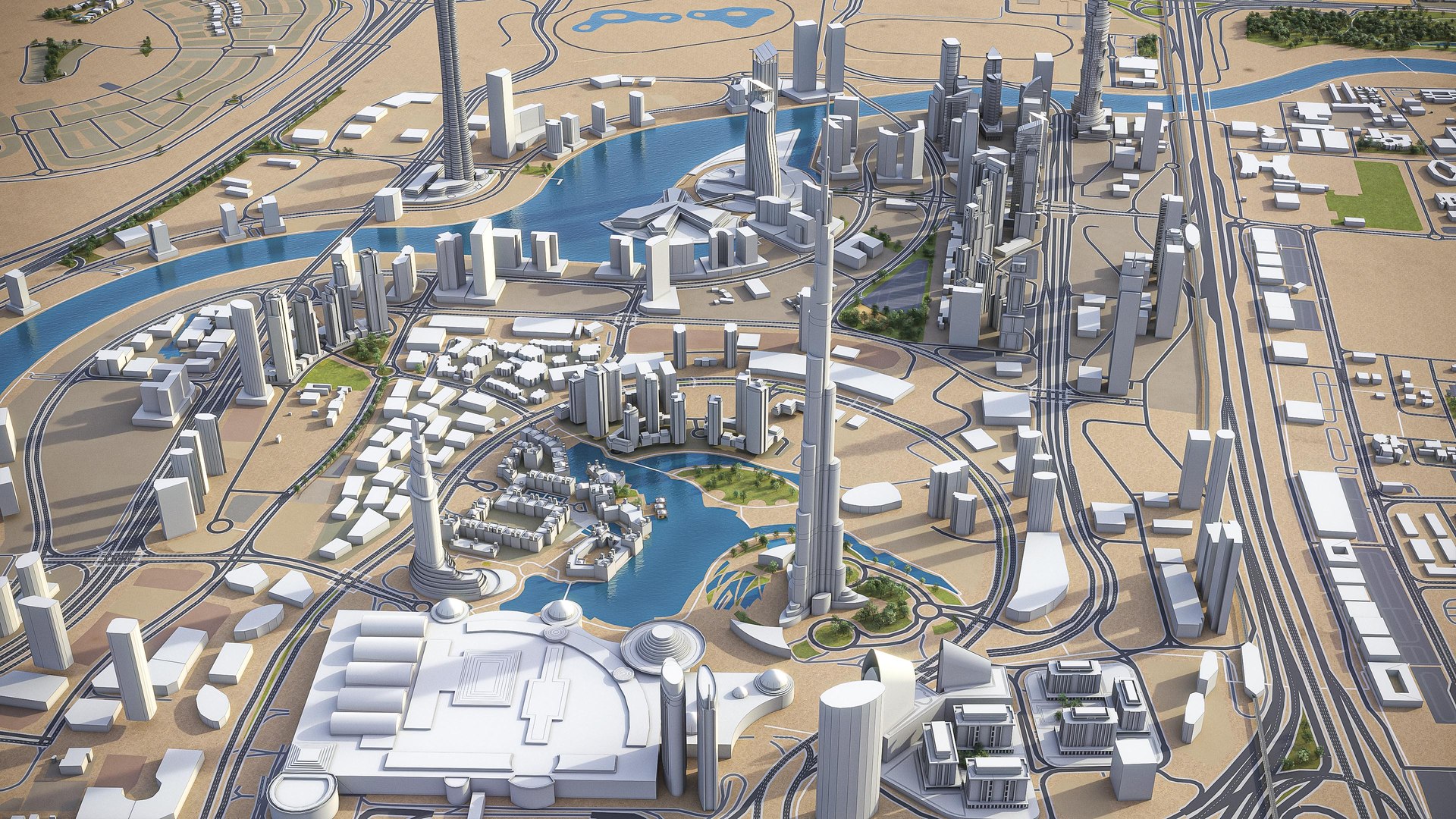 Dubai Business Bay Area 3D Model - TurboSquid 1545144