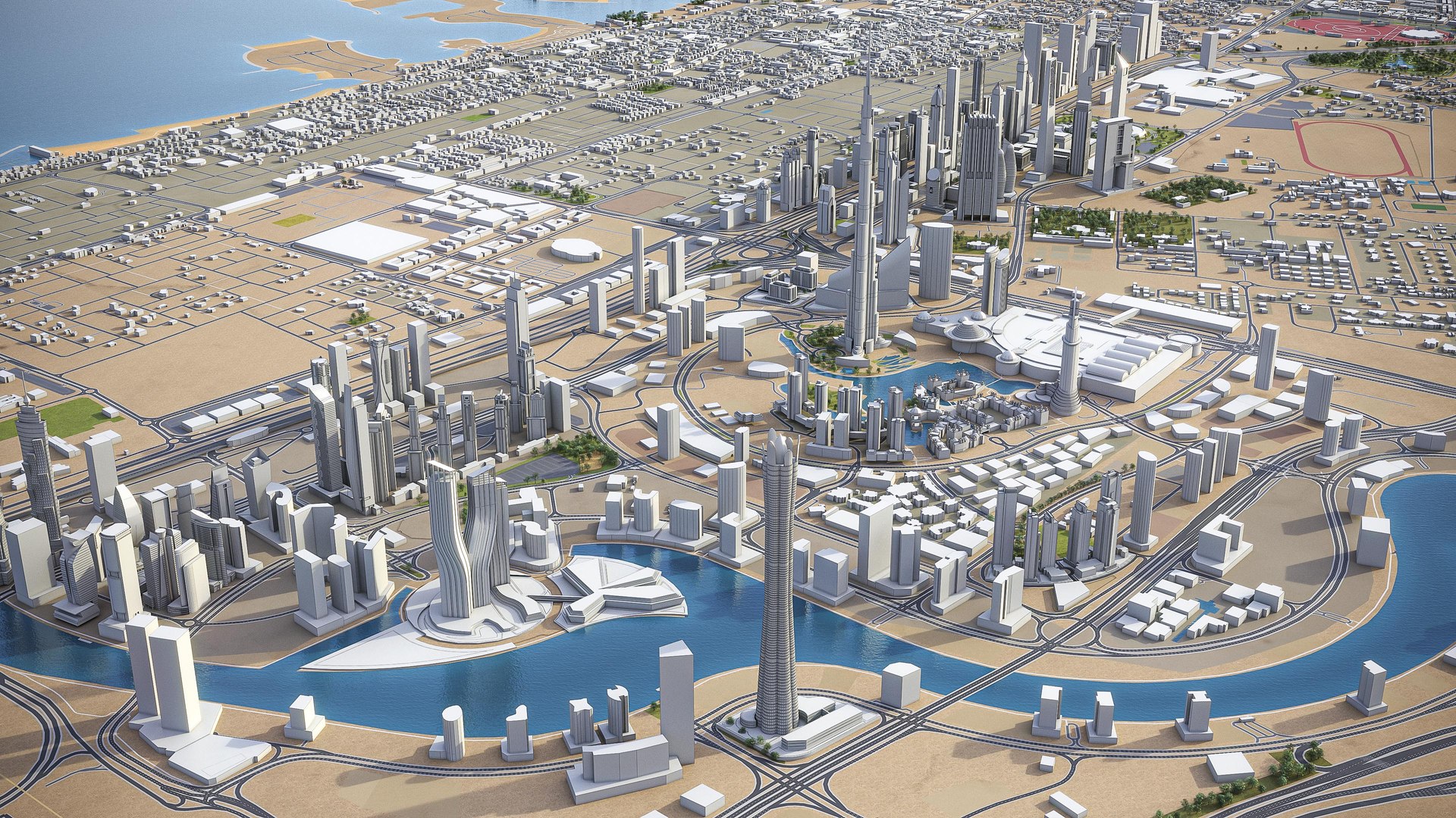 Dubai Business Bay Area 3D Model - TurboSquid 1545144