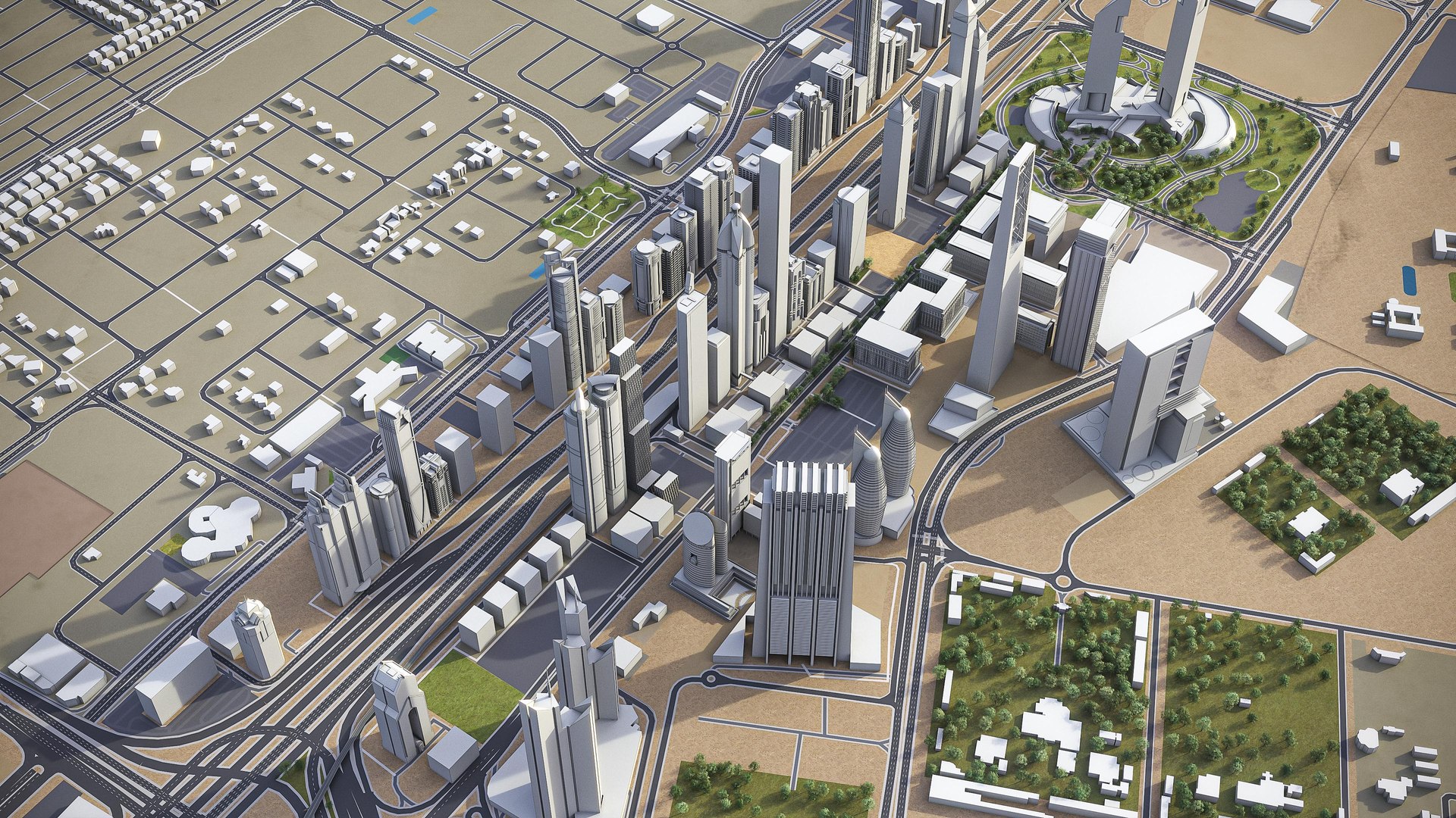 Dubai Business Bay Area 3D Model - TurboSquid 1545144