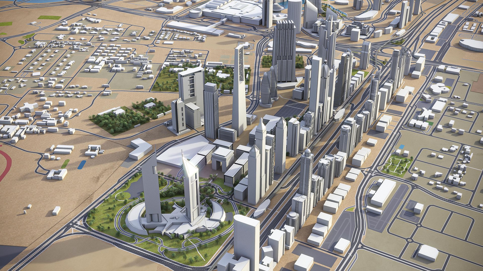 Dubai Business Bay Area 3D Model - TurboSquid 1545144