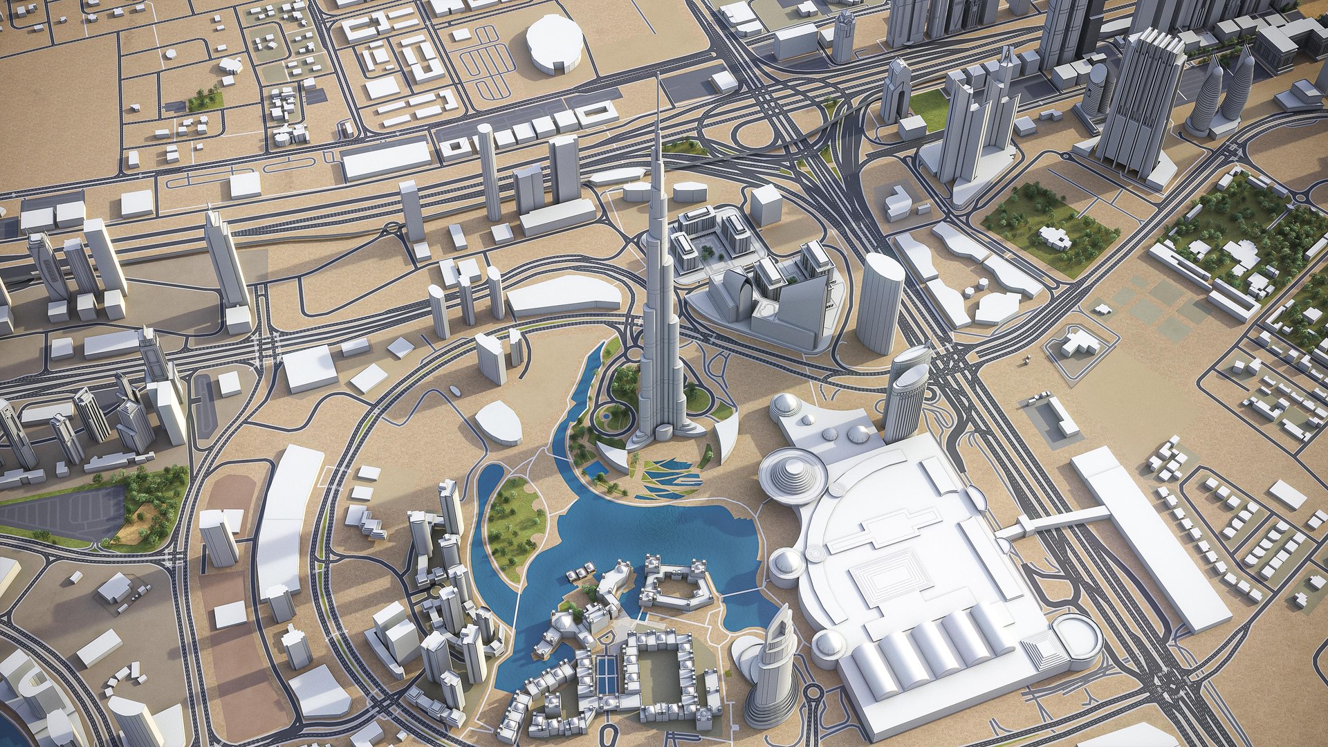 Dubai Business Bay Area 3D Model - TurboSquid 1545144