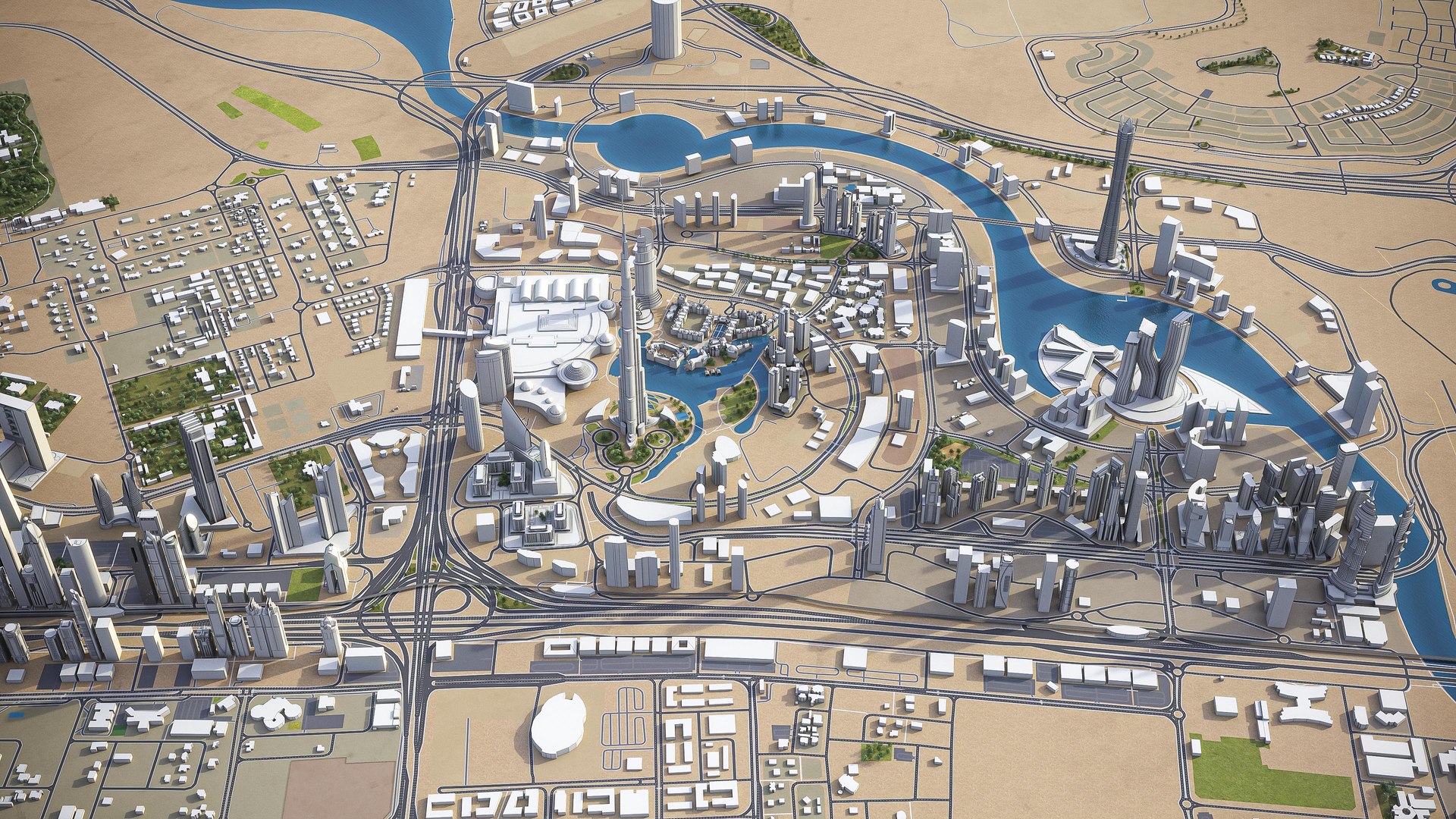 Dubai Business Bay Area 3D Model - TurboSquid 1545144