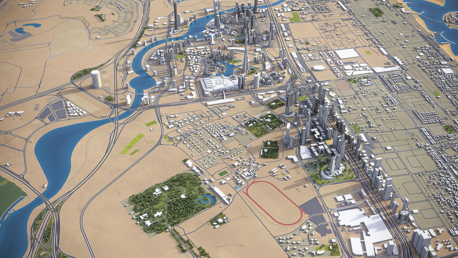 Dubai Business Bay Area 3D Model - TurboSquid 1545144