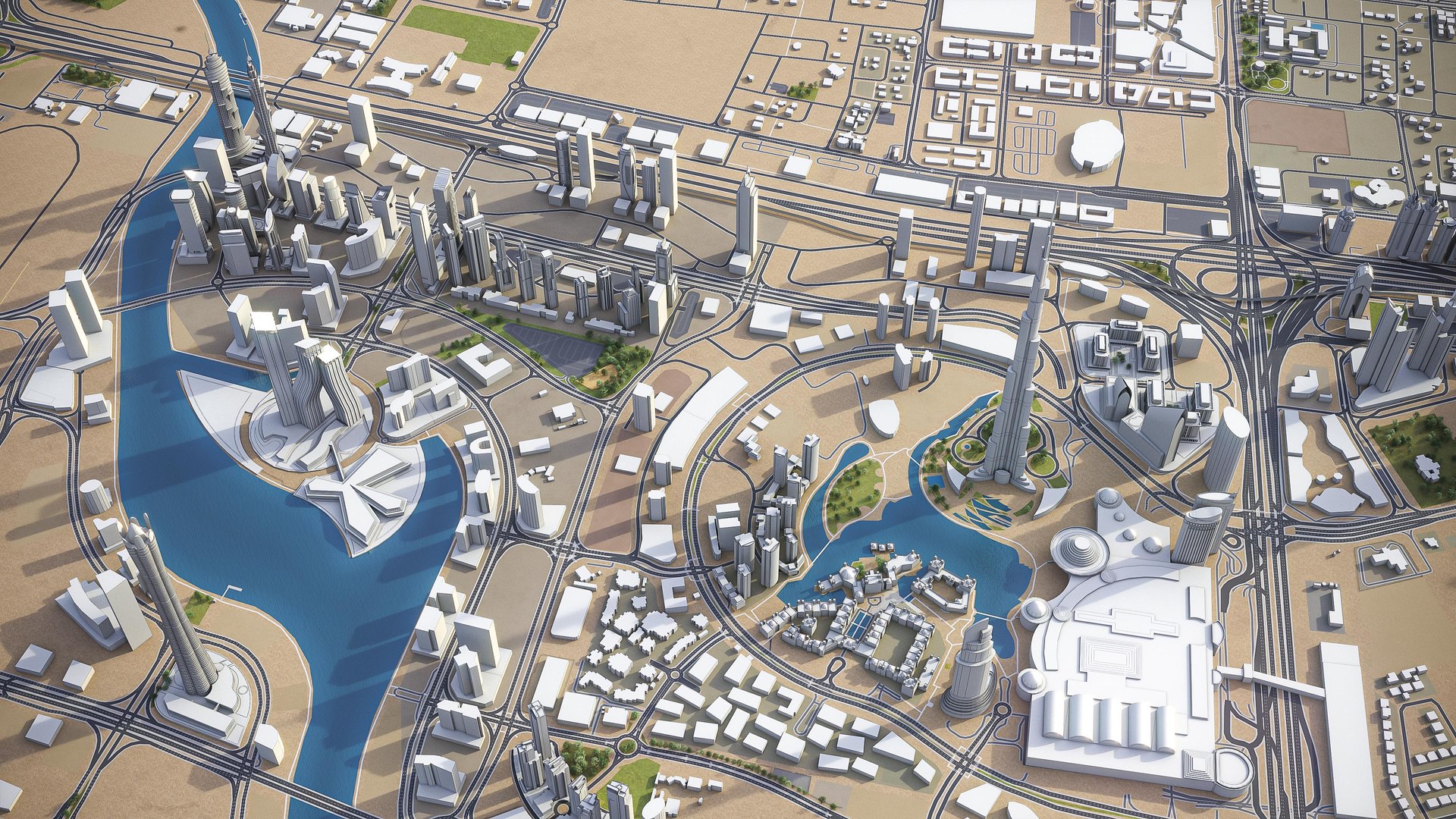 Dubai Business Bay Area 3D Model - TurboSquid 1545144
