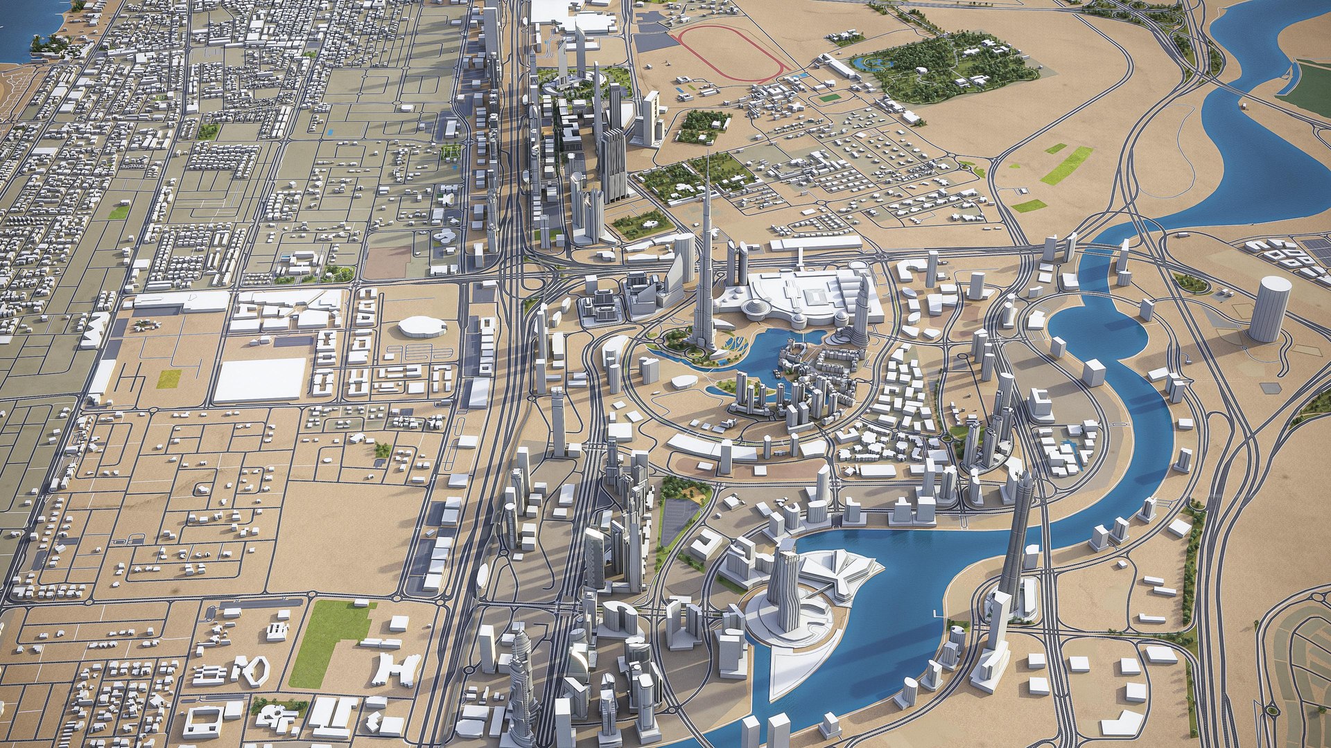 Dubai Business Bay Area 3D Model - TurboSquid 1545144