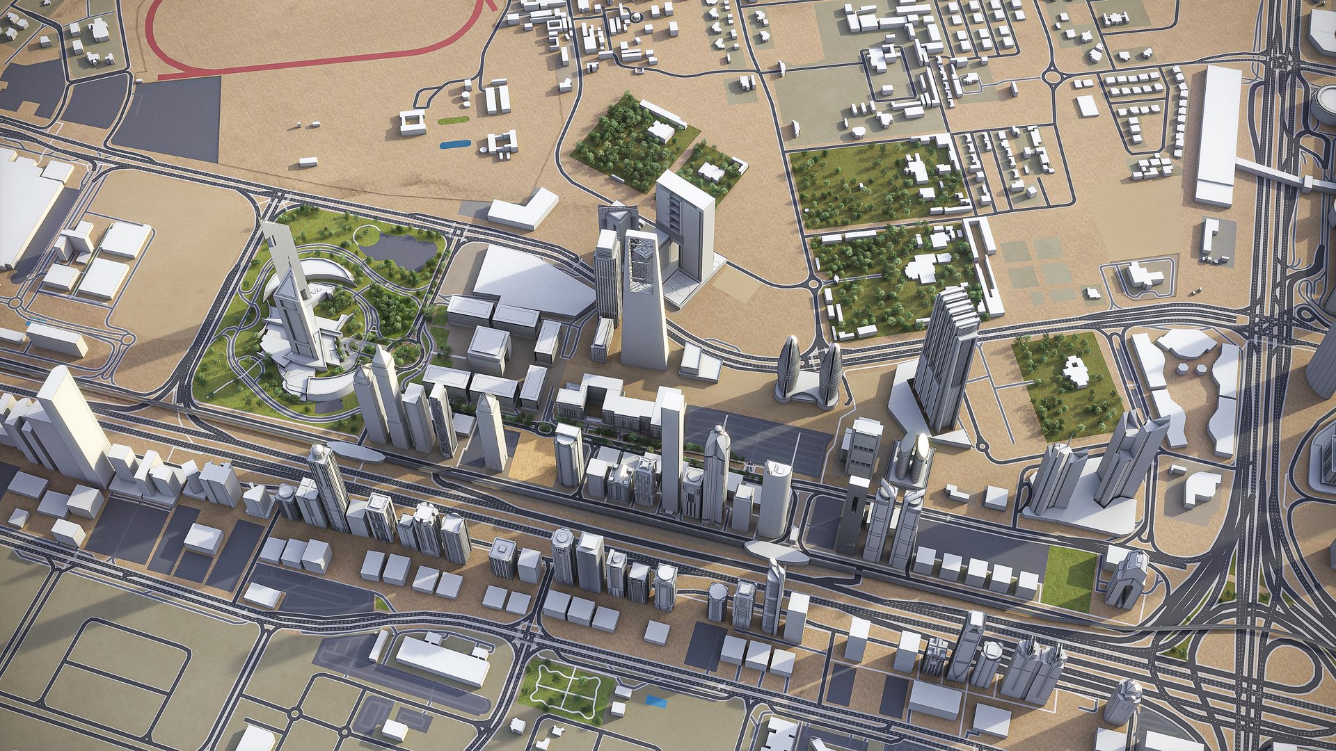 Dubai Business Bay Area 3D Model - TurboSquid 1545144