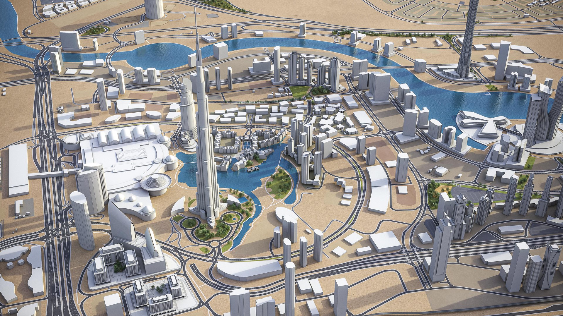Dubai Business Bay Area 3D Model - TurboSquid 1545144