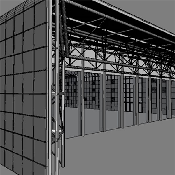 large shed building 3d max