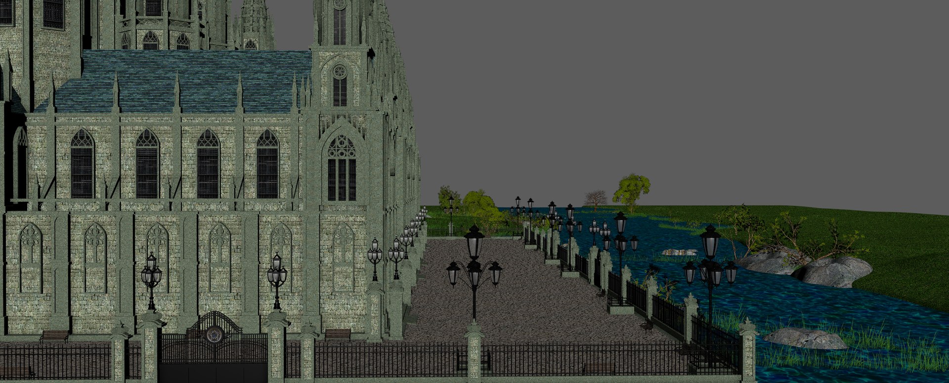 3D Landscape Fantasy Cathedral Model - TurboSquid 1425713