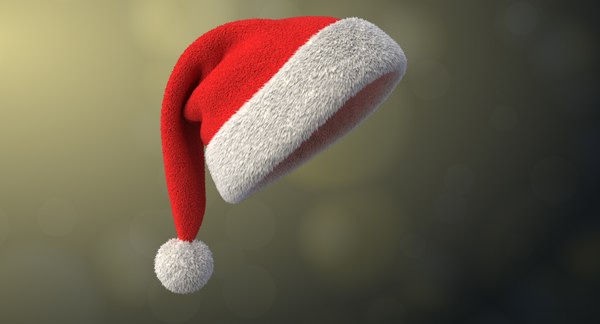 3d model of realistic santa claus hat