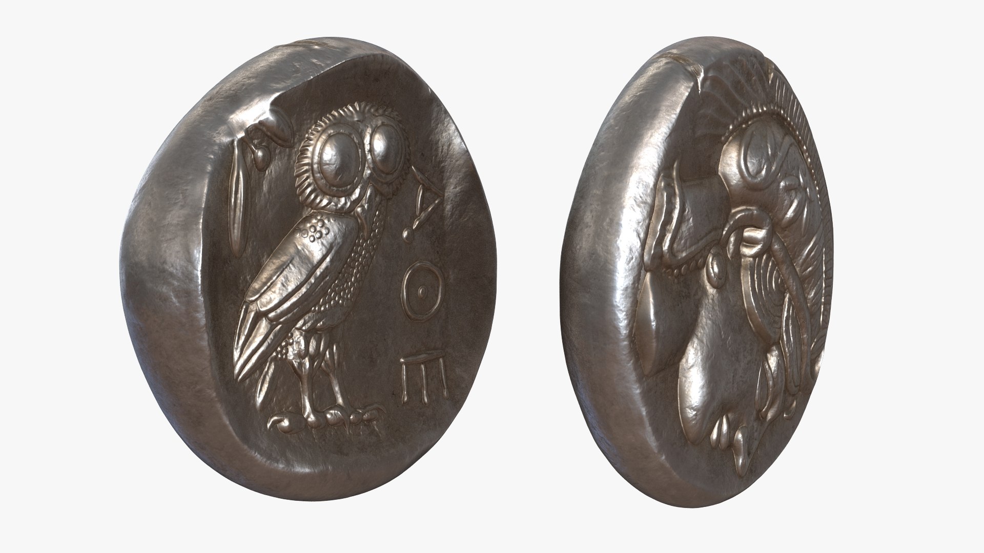 Tetradrachm Athens Ancient Coin 3D - TurboSquid 1784007