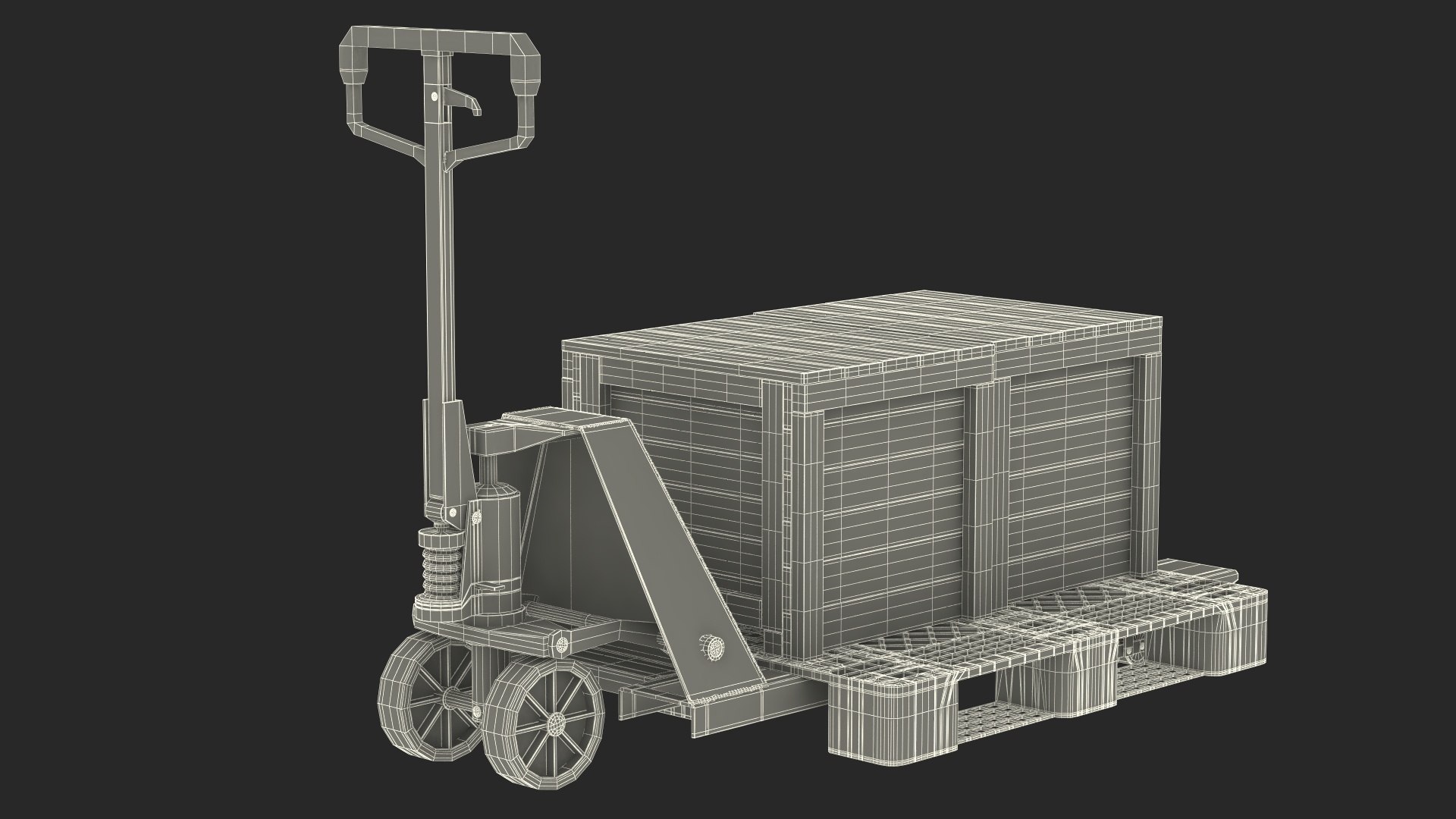 Lion Premium Pallet Jack Rigged With Wooden Crates Rigged 3D Model ...
