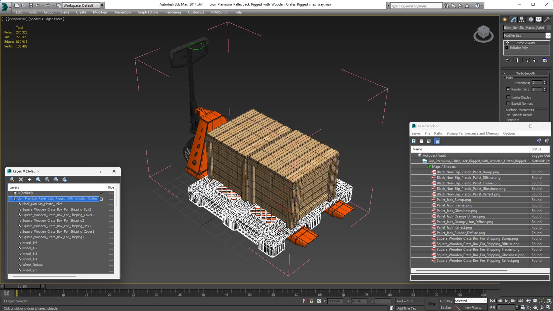 Lion Premium Pallet Jack Rigged With Wooden Crates Rigged 3D Model ...