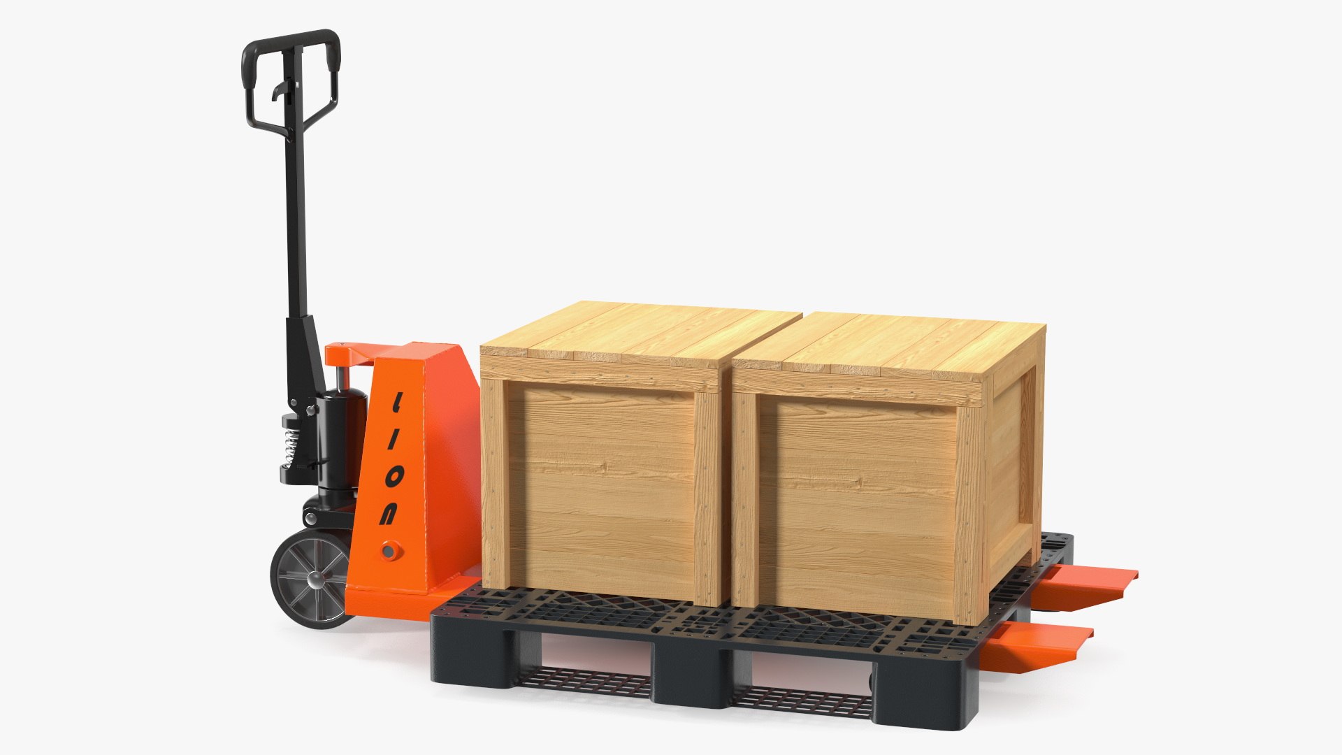 Lion Premium Pallet Jack Rigged with Wooden Crates Rigged 3D model ...