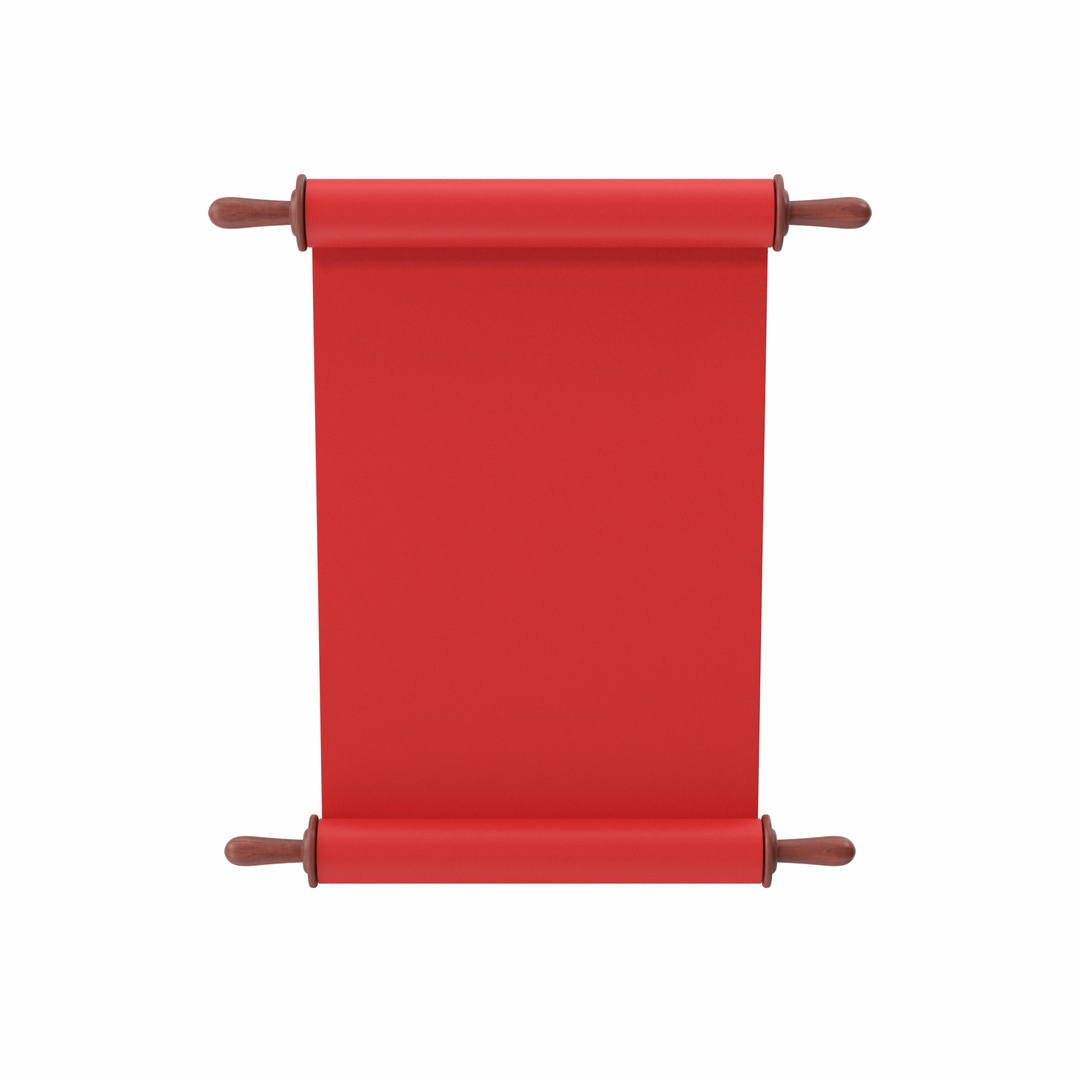 Red Scroll Paper Model - TurboSquid 2047240