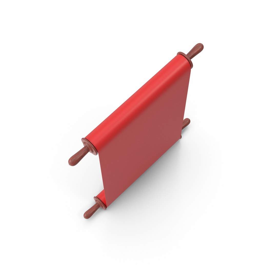 Red Scroll Paper Model - TurboSquid 2047240