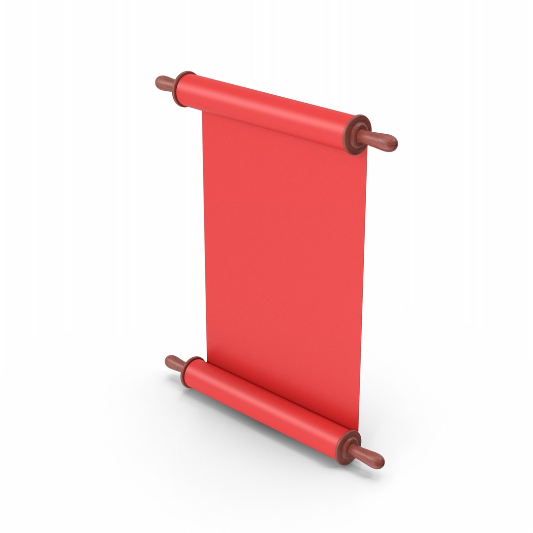 Red Scroll Paper Model - TurboSquid 2047240