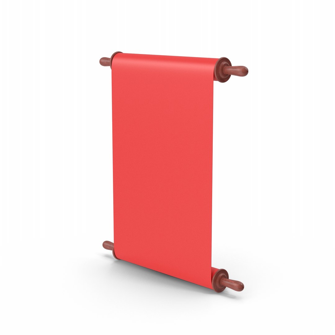 Red Scroll Paper Model - TurboSquid 2047240