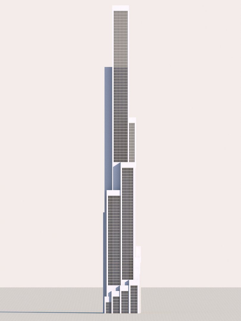 3d Model Low-poly Skyscraper