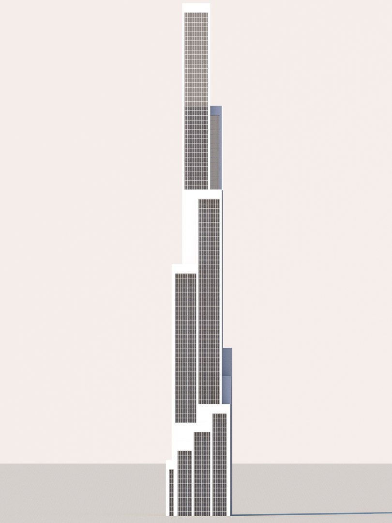 3d Model Low-poly Skyscraper