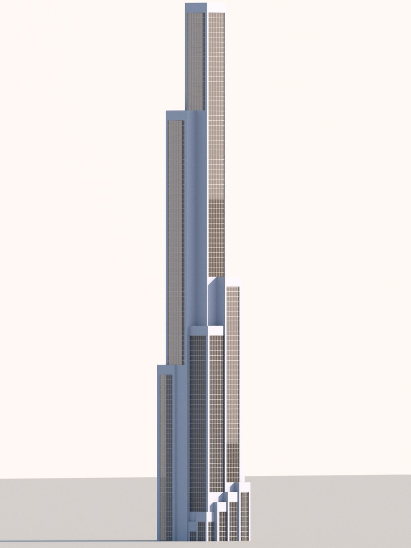 3d Model Low-poly Skyscraper
