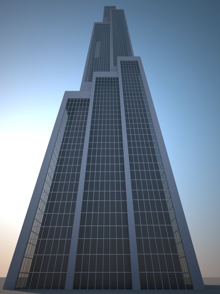 3d model low-poly skyscraper