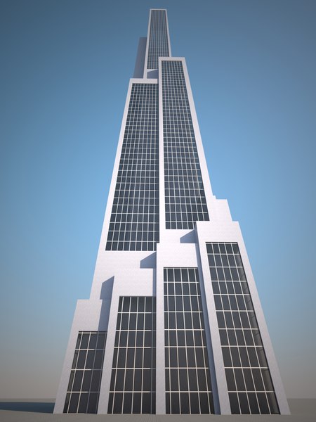 3d model low-poly skyscraper