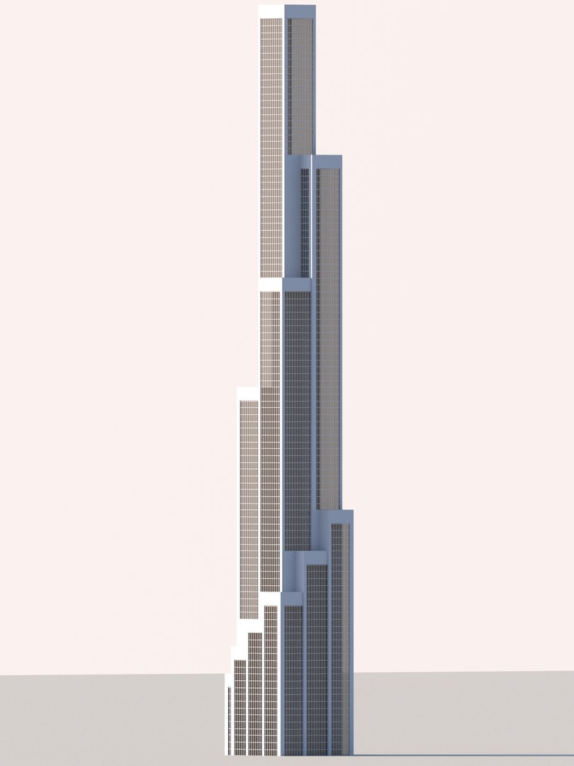 3d Model Low-poly Skyscraper