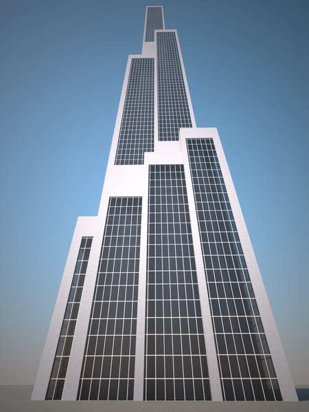 3d model low-poly skyscraper