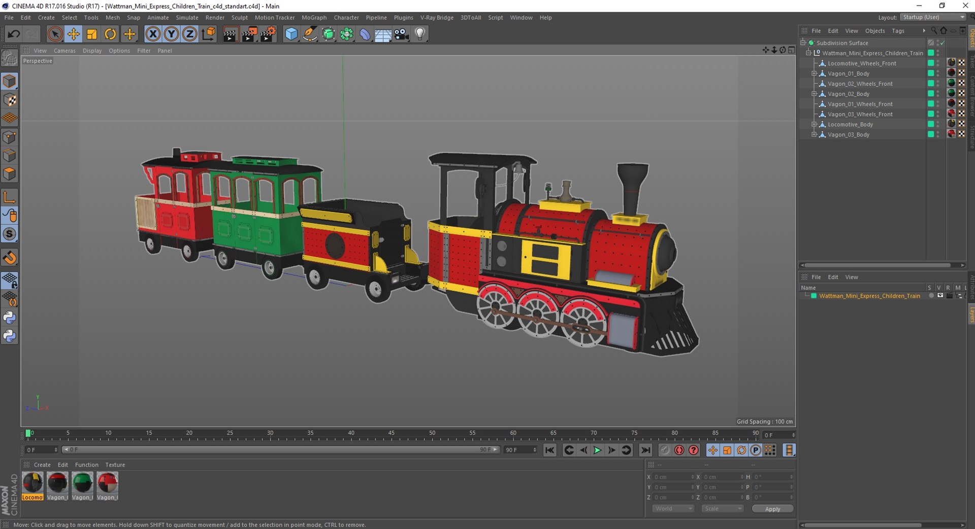 Wattman Mini Express Children Train model - TurboSquid 2058131