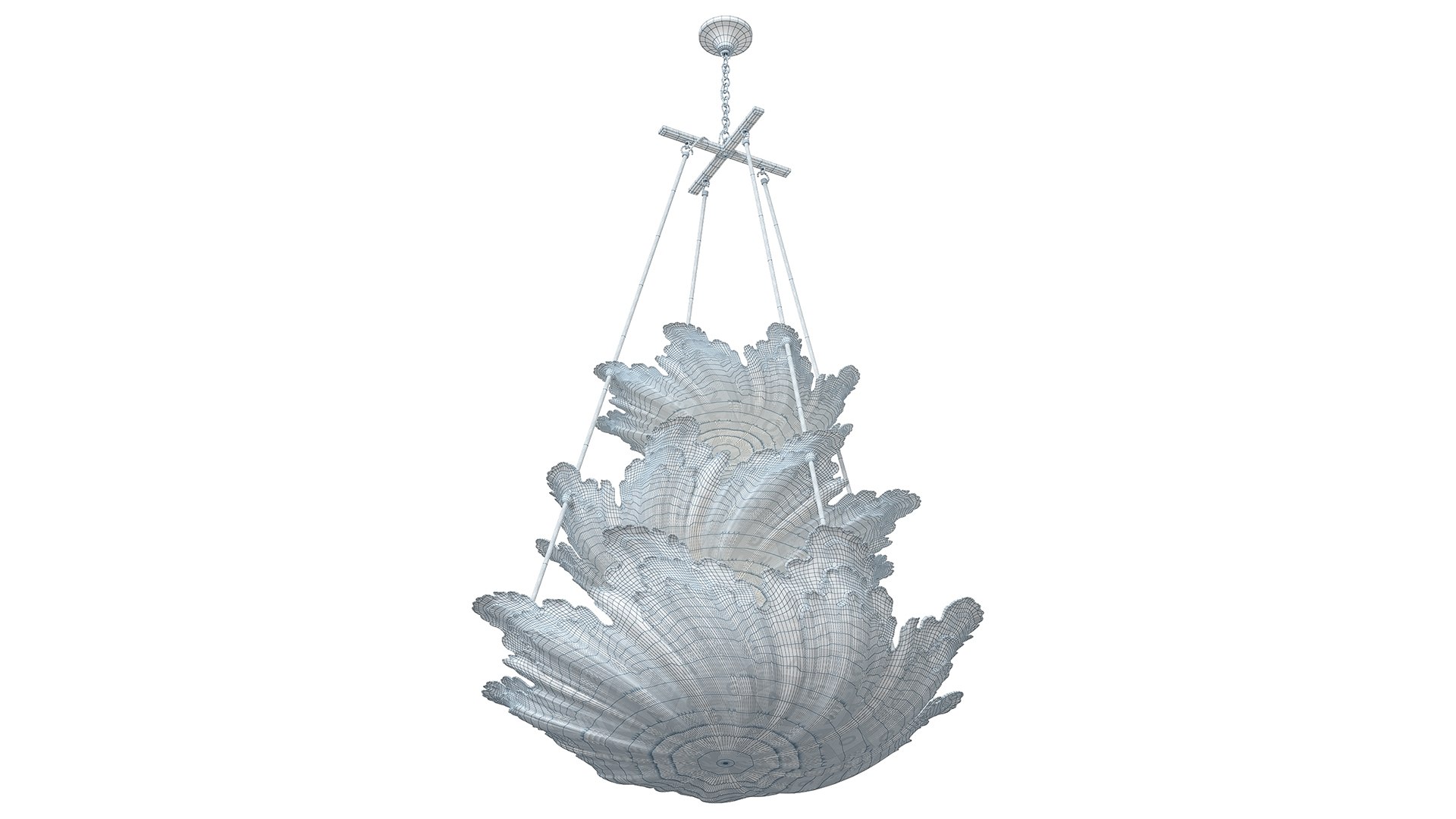 3D WP Sullivan Shell Plaster Chandelier Model - TurboSquid 2399700