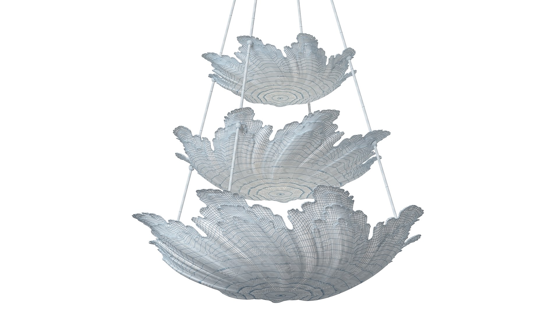 3D WP Sullivan Shell Plaster Chandelier Model - TurboSquid 2399700