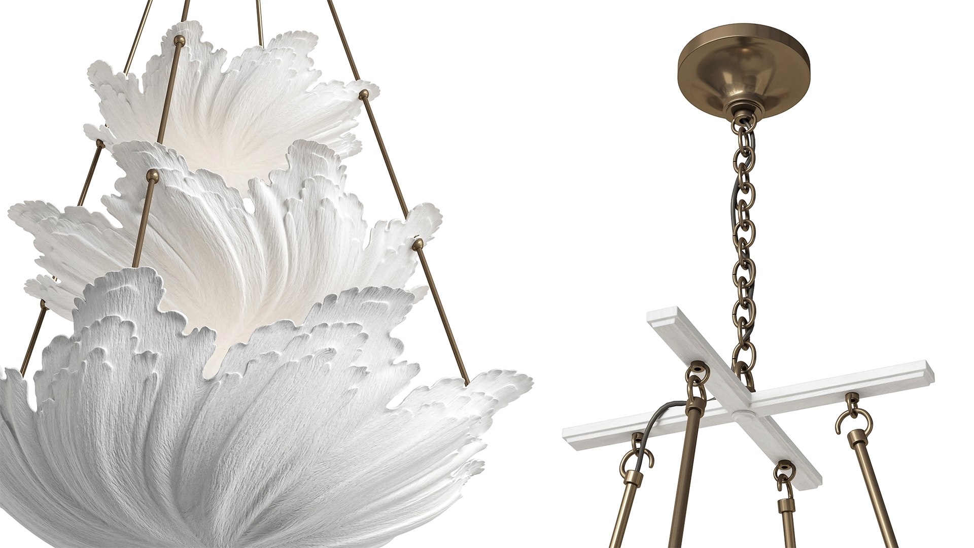 3D WP Sullivan Shell Plaster Chandelier Model - TurboSquid 2399700