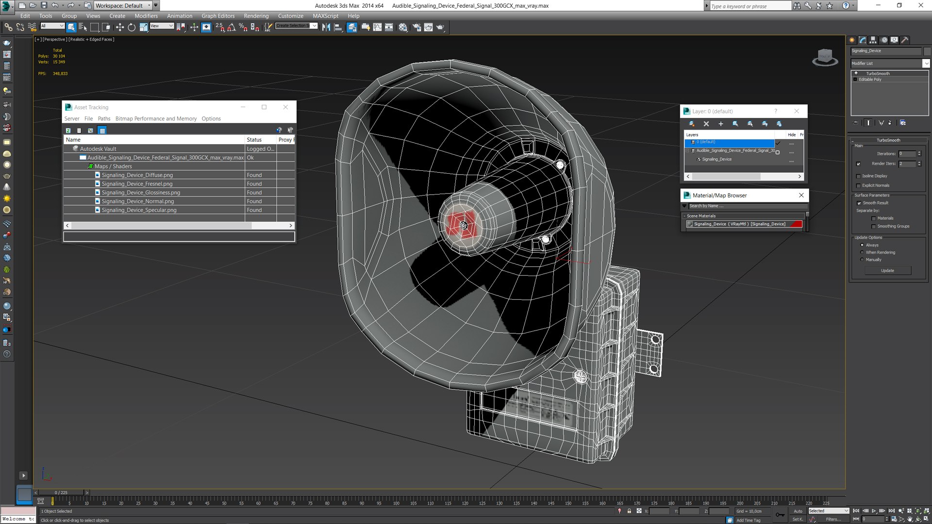 Audible Signaling Device Federal Signal 300GCX 3D model - TurboSquid ...