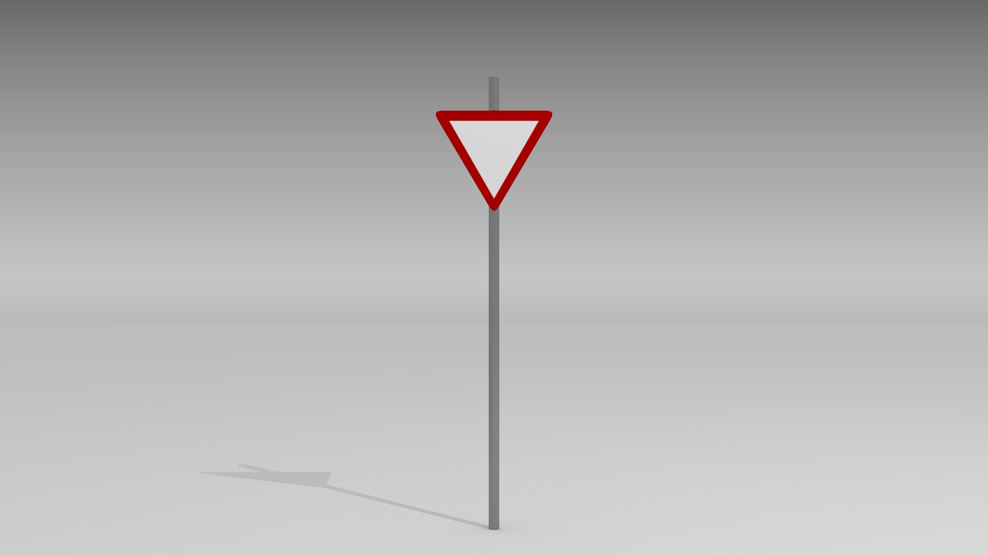 3d model of way sign