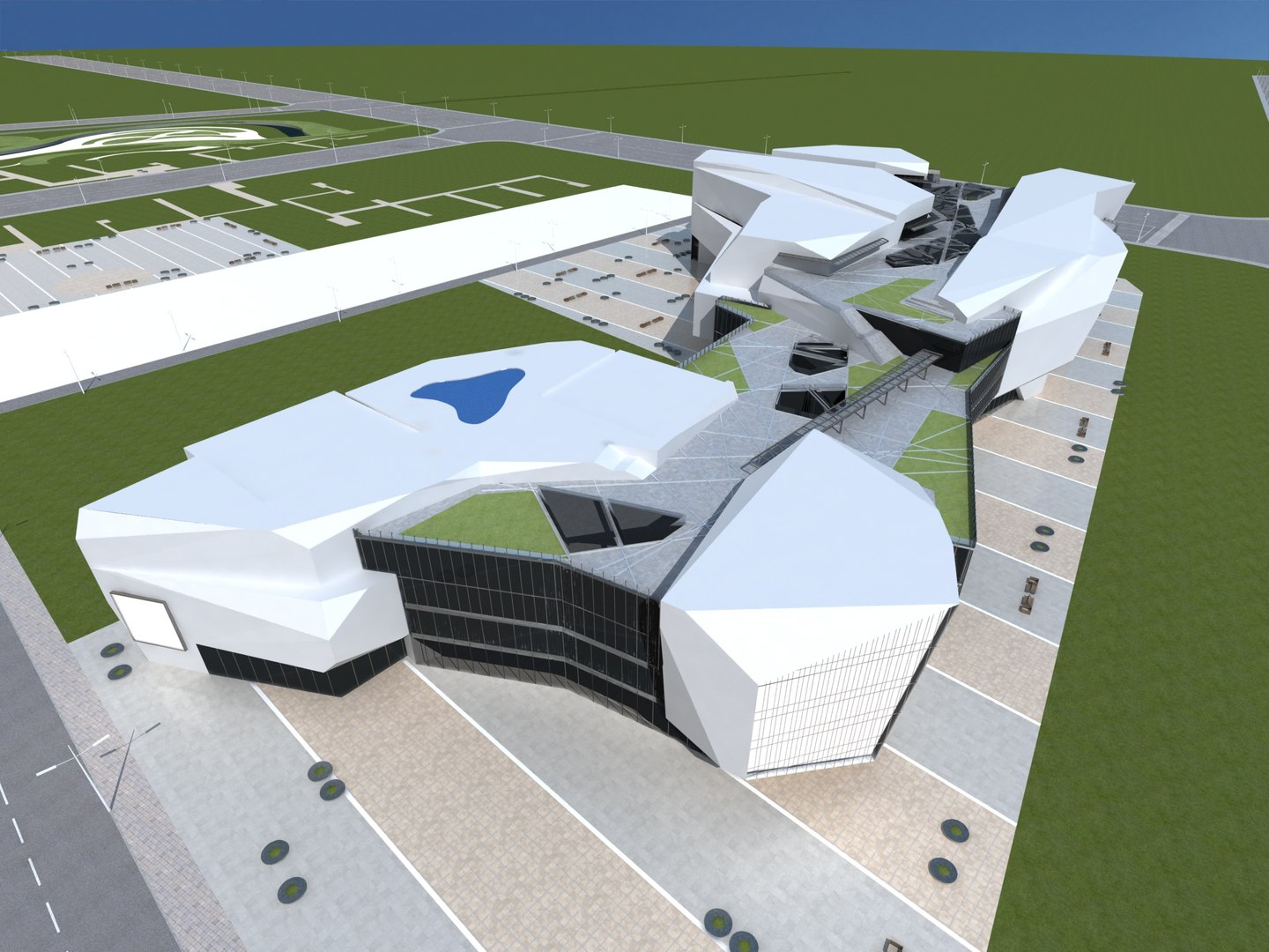 3D Plaza Complex 2 Model - TurboSquid 2075158