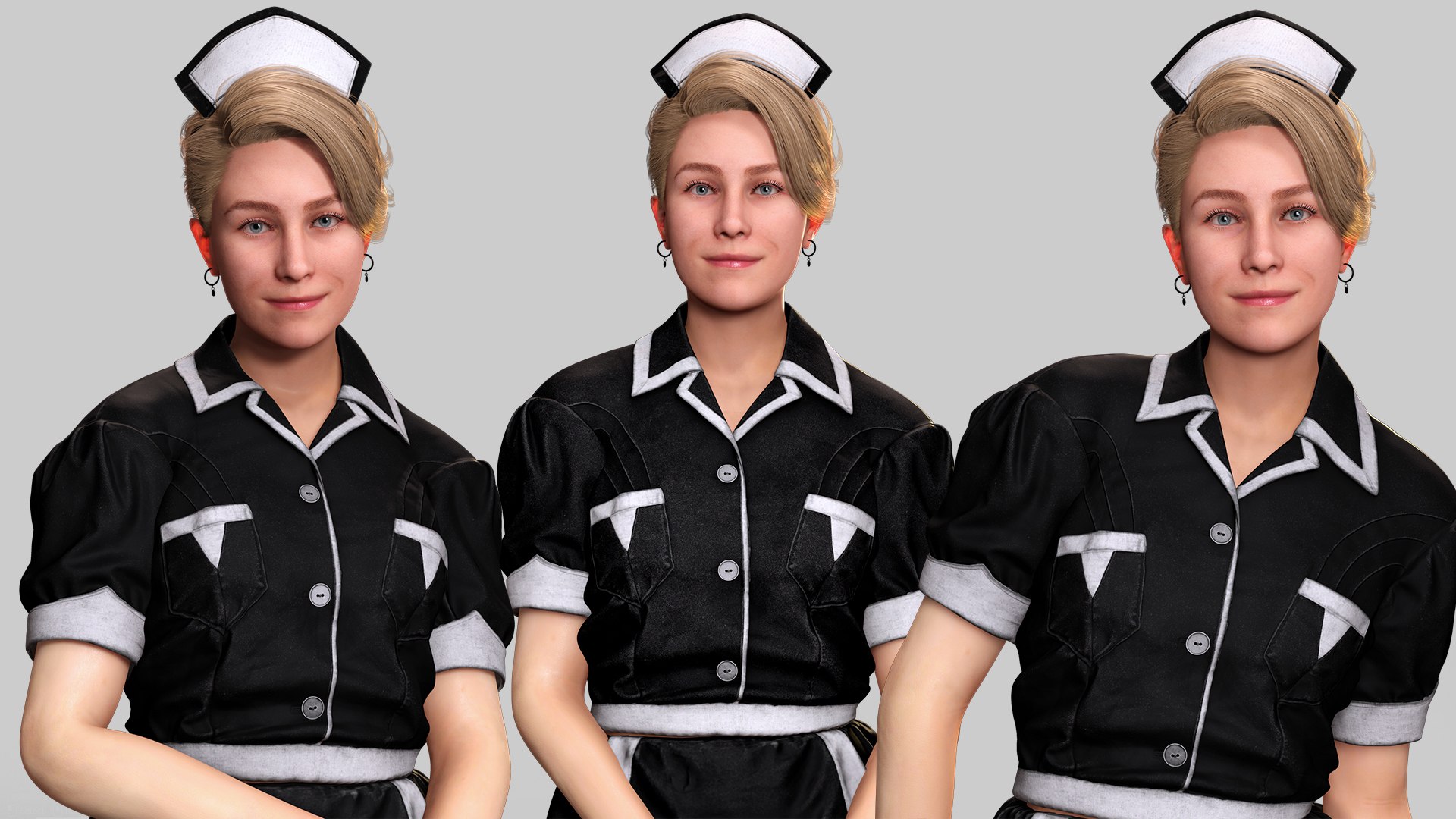 3D Model Vintage Housekeeper Woman Game Ready Model - TurboSquid 2398258